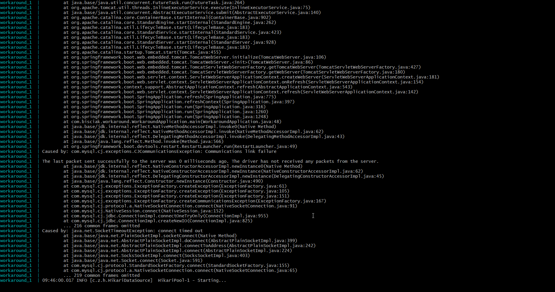 Docker Mysql 无法从spring Boot应用程序连接到mysql数据库 一点教程